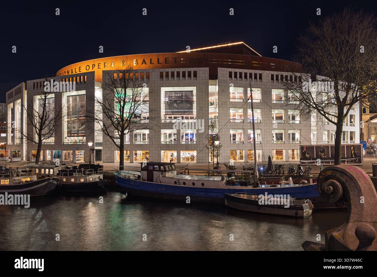 The Dutch National Opera and Ballet (Stopera) building in Amsterdam at ...