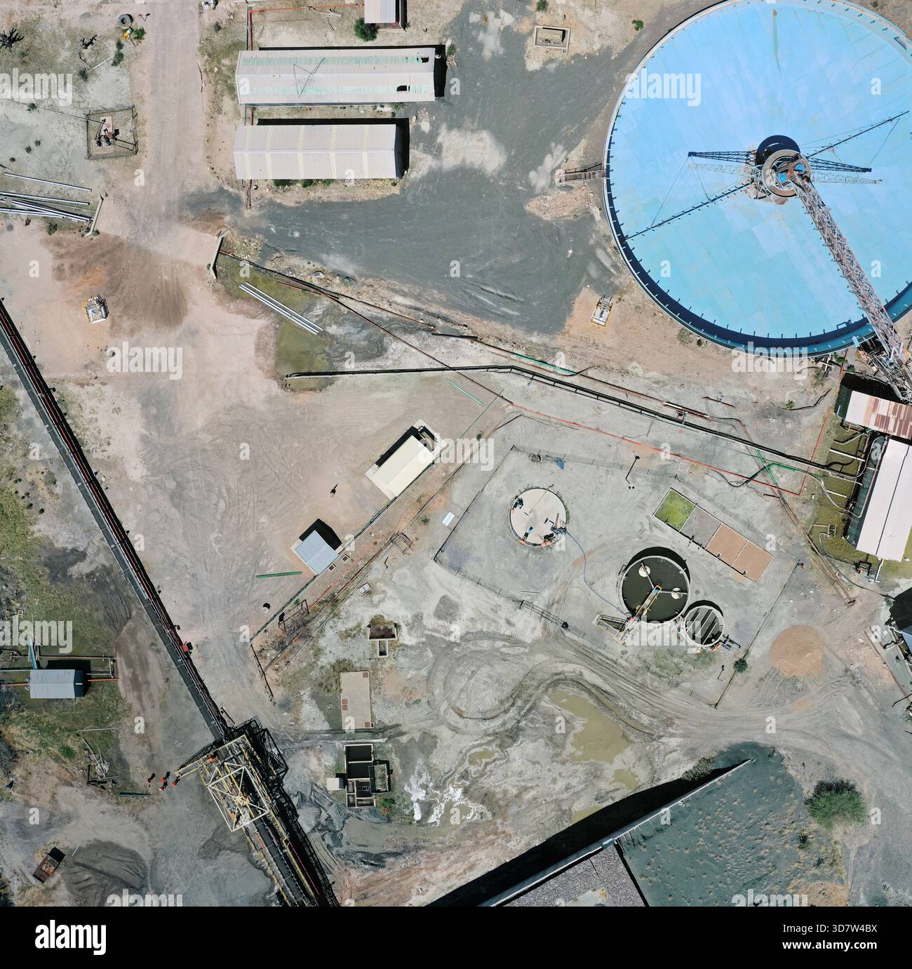 aerial view clarifier mining, at a diamond mine, mining industry ...