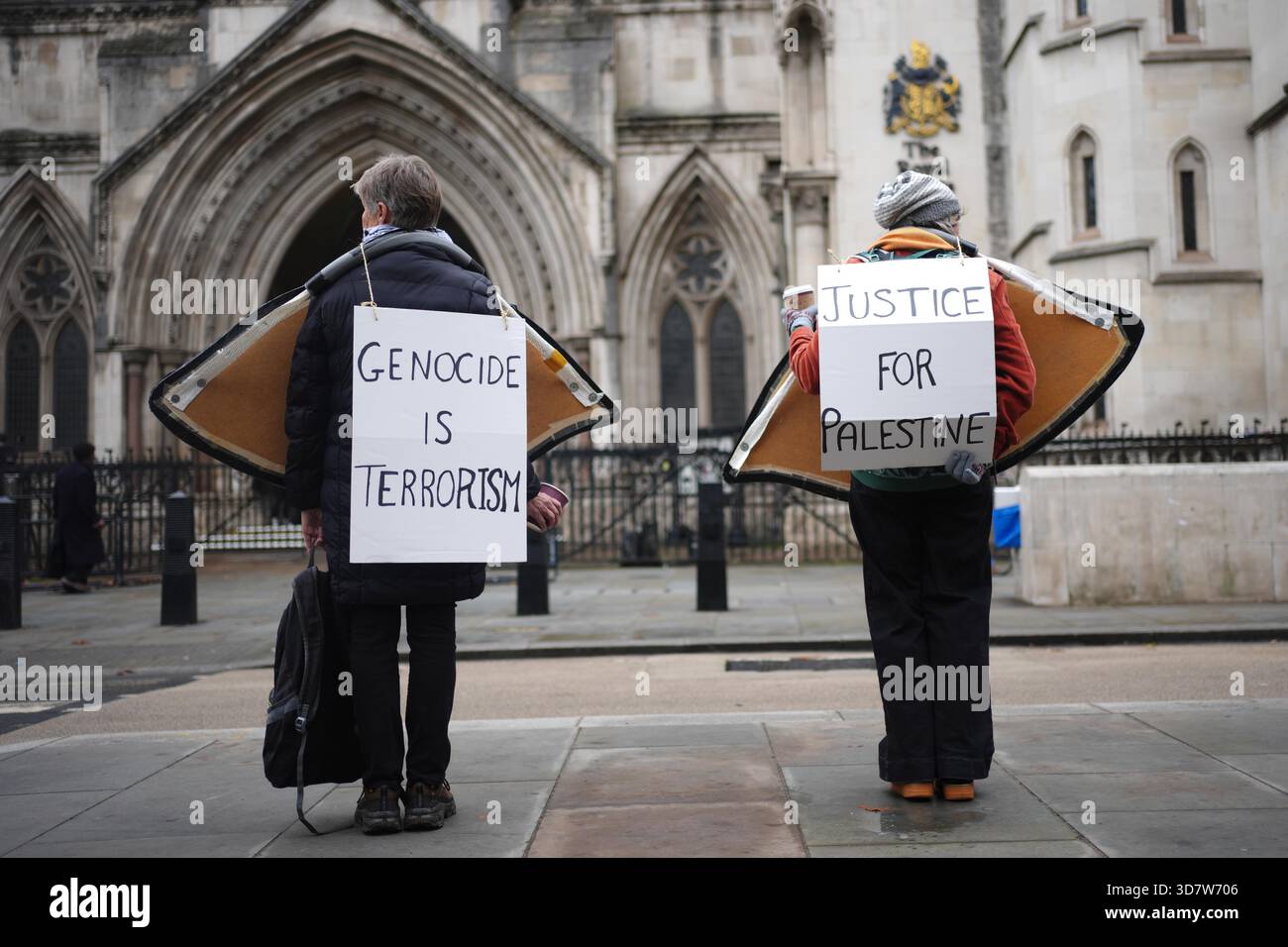 Campaigners outside the Royal Courts of Justice, central London, where ...