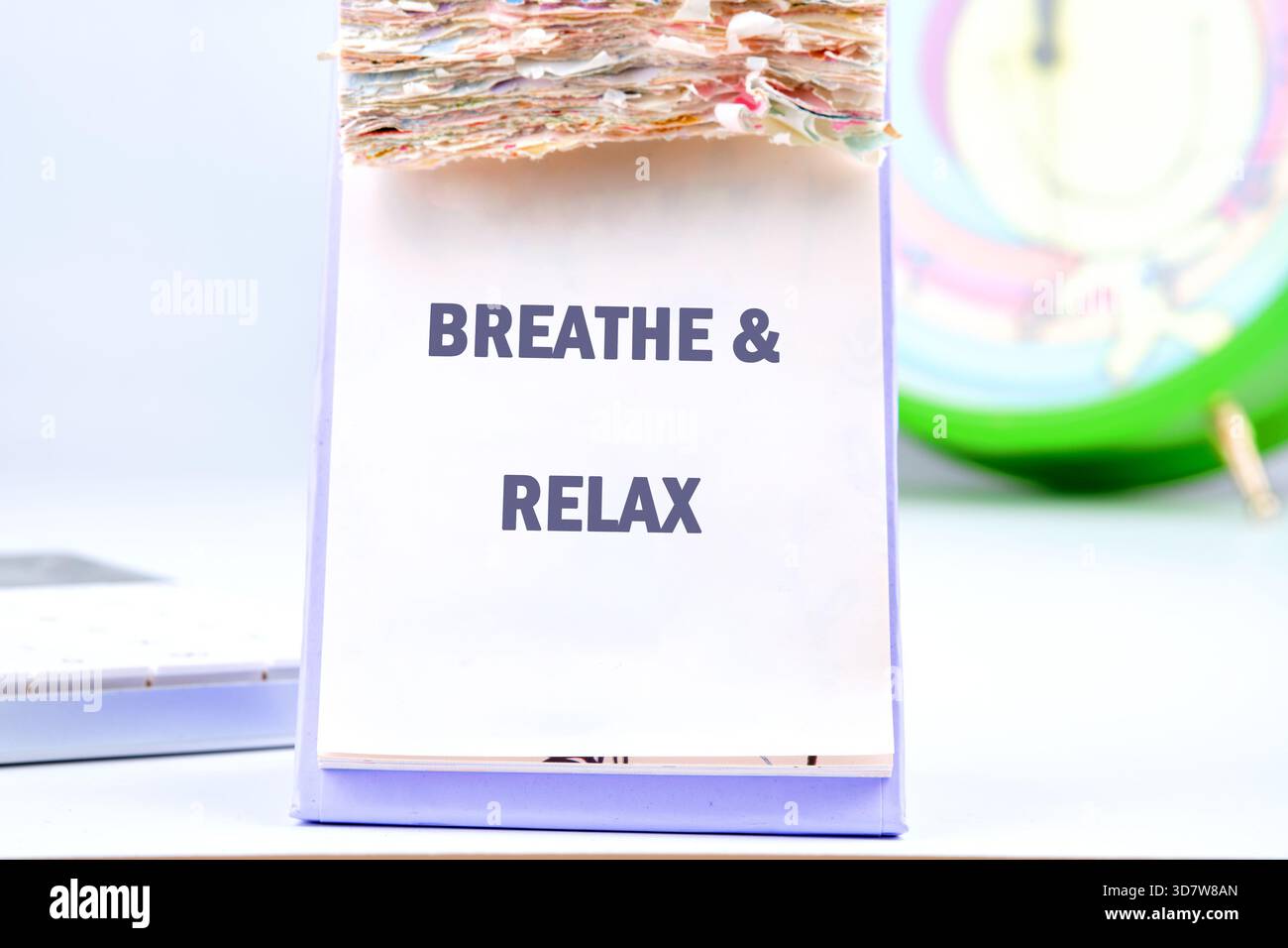 A simple stand features the words breathe and relax, inviting everyone ...