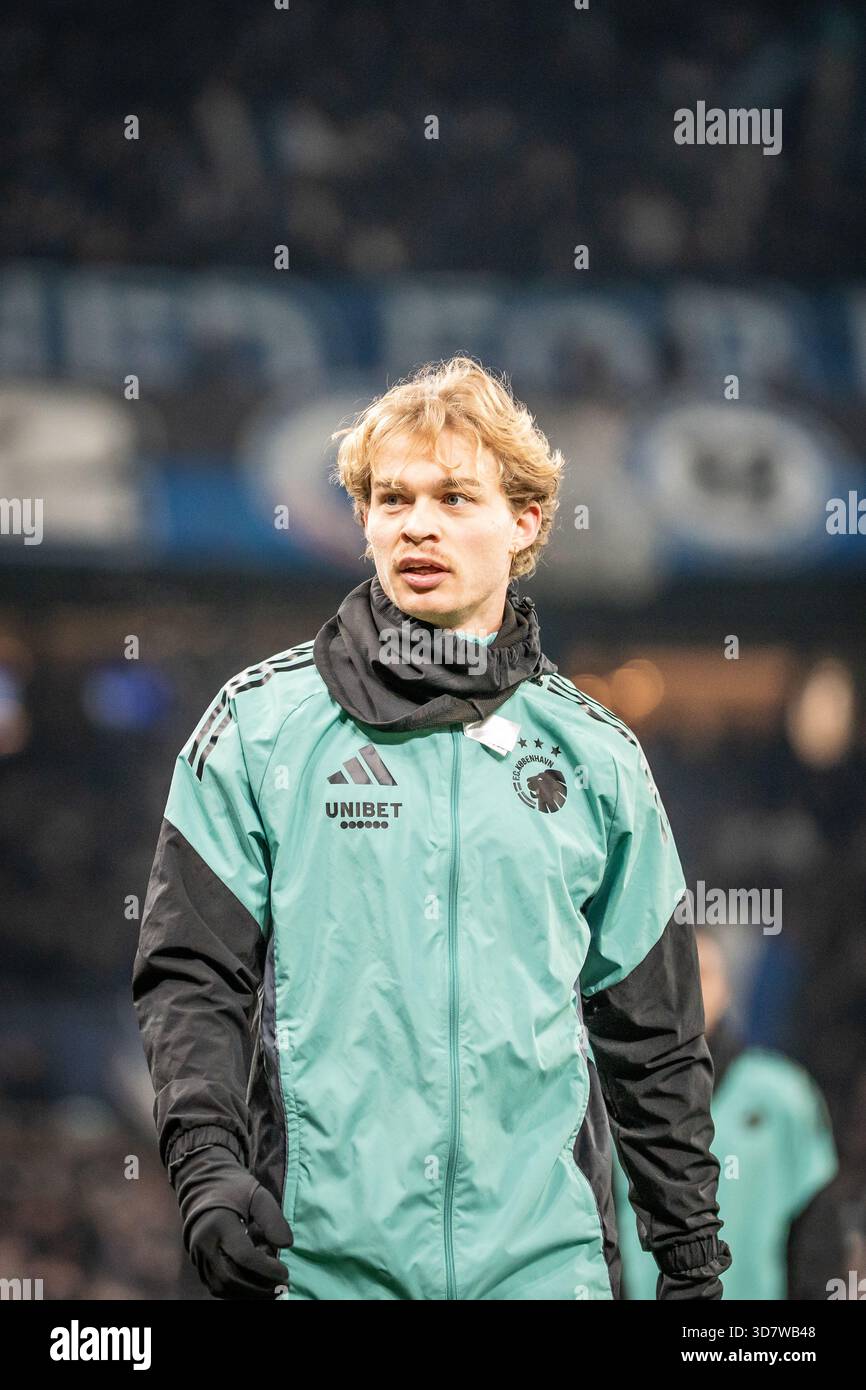 Copenhagen, Denmark. 26th, November 2025. Mads Emil Madsen of FC Copenhagen seen warming up for ...
