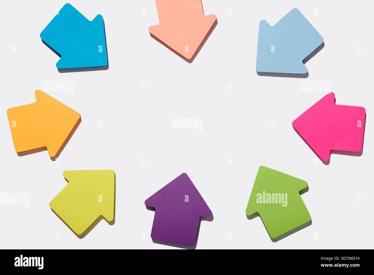 Colorful arrow shaped post it notes Stock Photo - Alamy