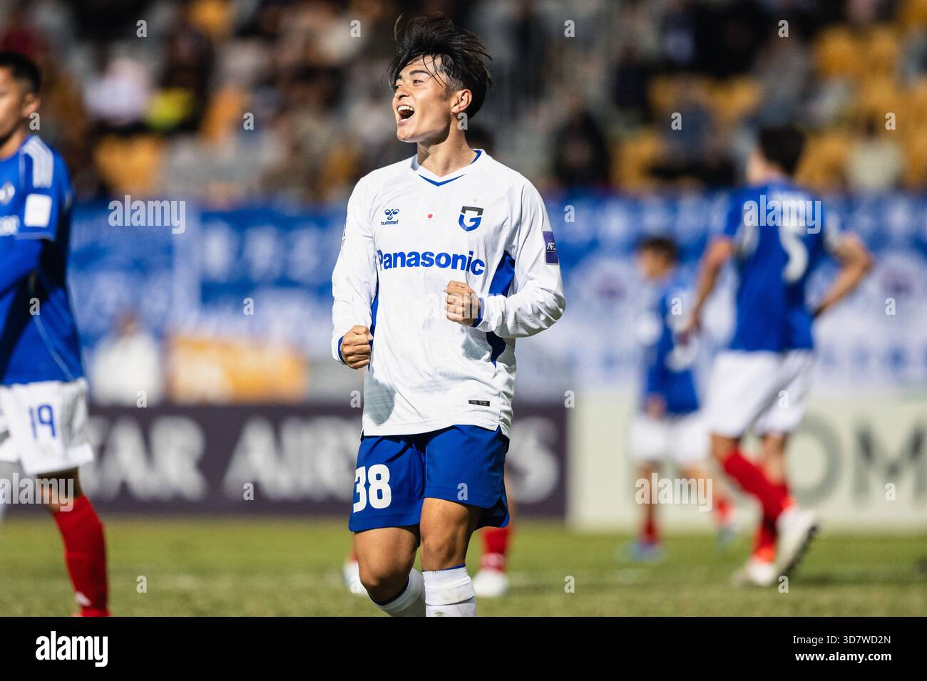 Mong Kok Stadium, HONG KONG, China: Gaku Nawata of Gamba Osaka scores ...