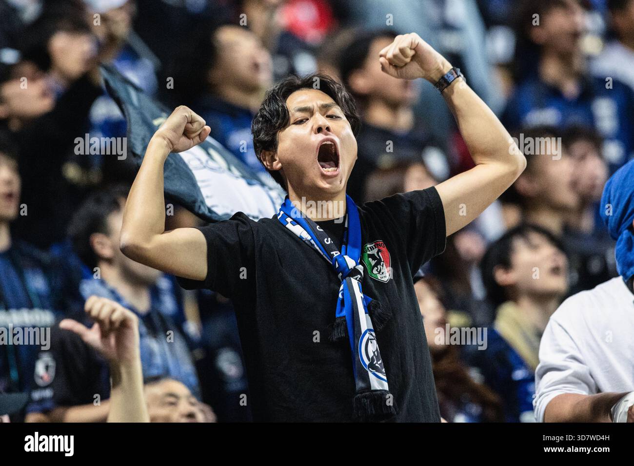 Mong Kok Stadium, HONG KONG, China: fan of Gamba Osaka of Japan cheering during AFC Champions ...