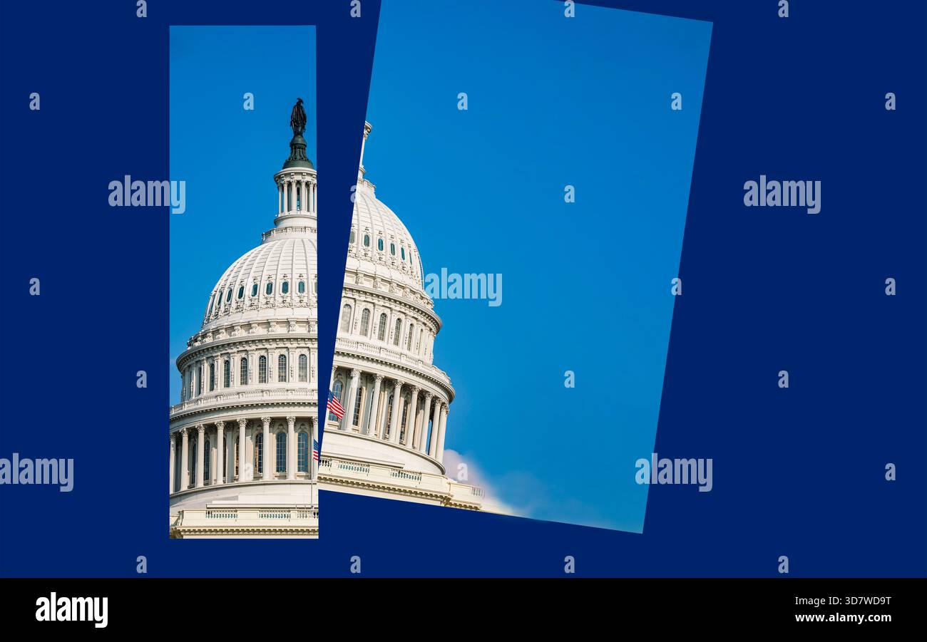 Top of the Congress Building spilt in half Stock Photo - Alamy