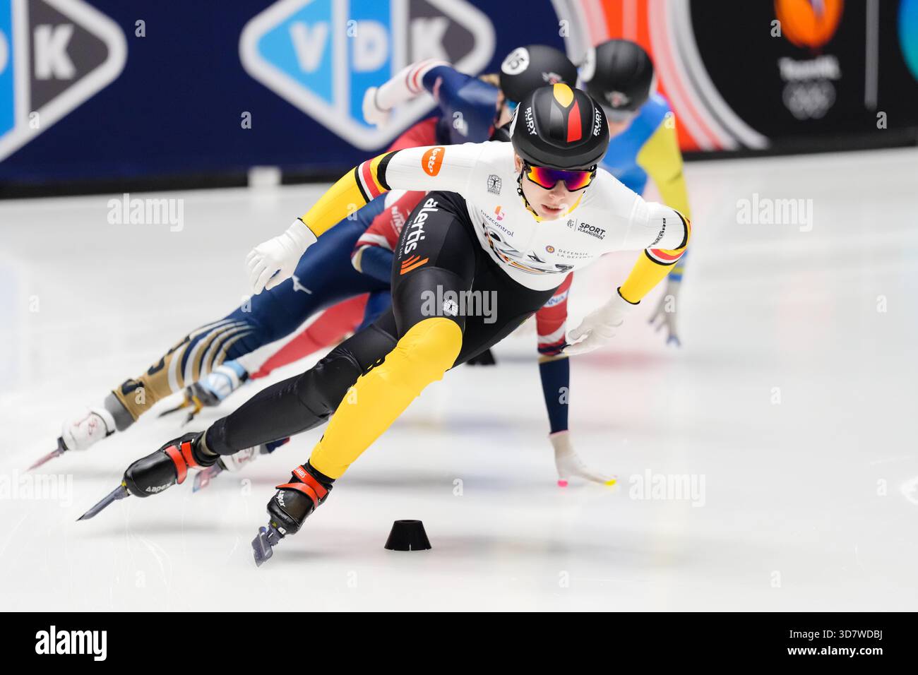 DORDRECHT, NETHERLANDS - NOVEMBER 27: Tineke Den Dulk of Belgium during the ISU Short Track ...