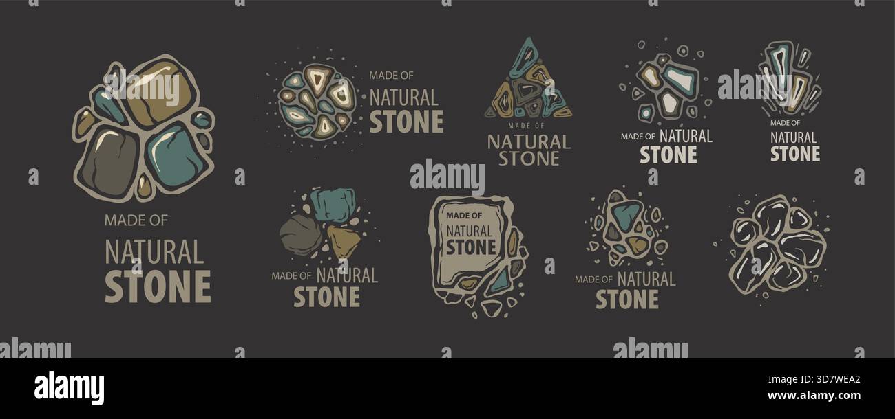 A set of original vector hand-drawn logos for companies engaged in the ...