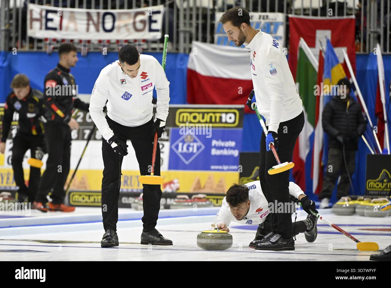 Team Italy in action during the 2025 European Curling Championships in ...
