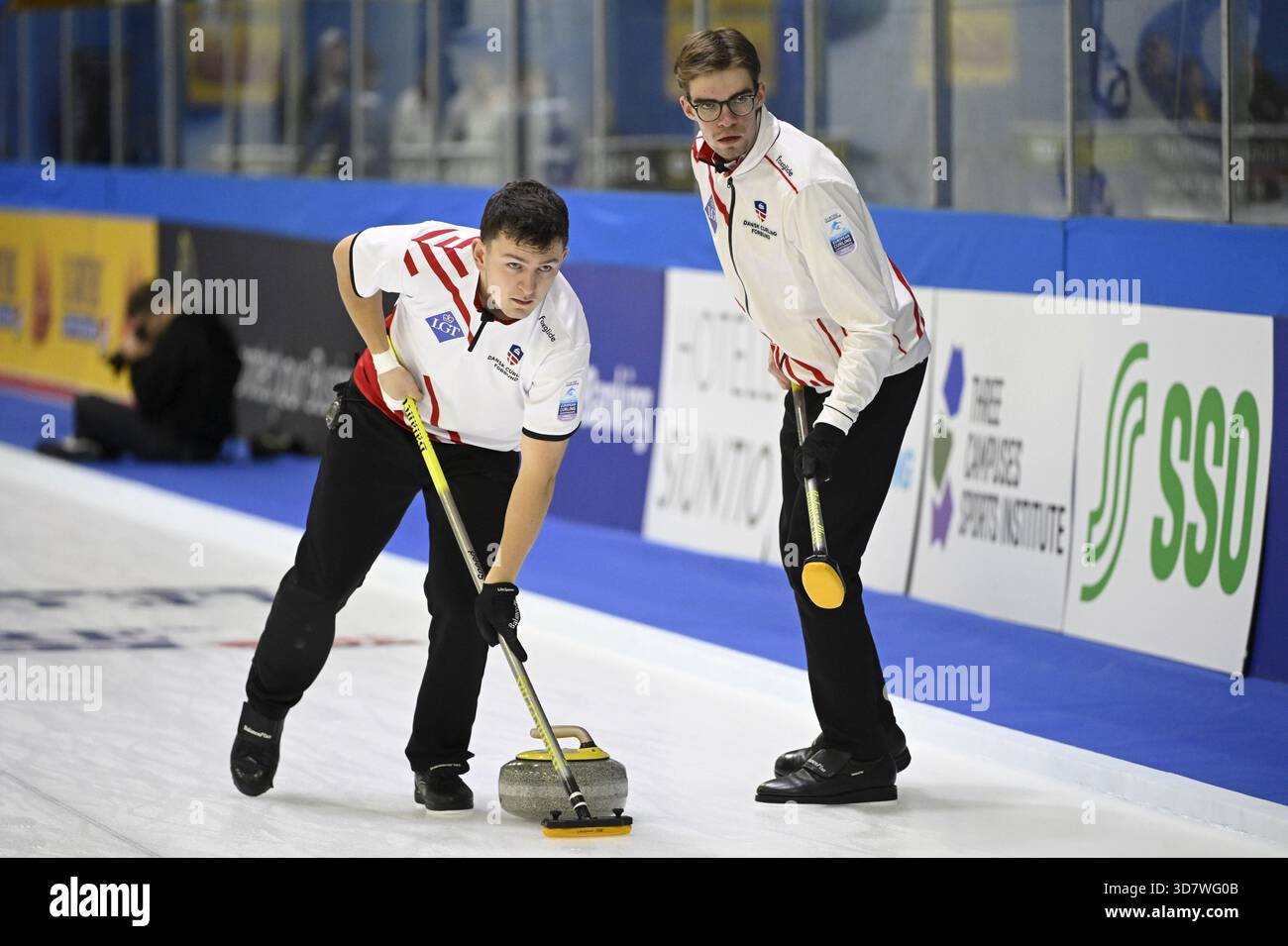 Team Denmark in action during the 2025 European Curling Championships ...