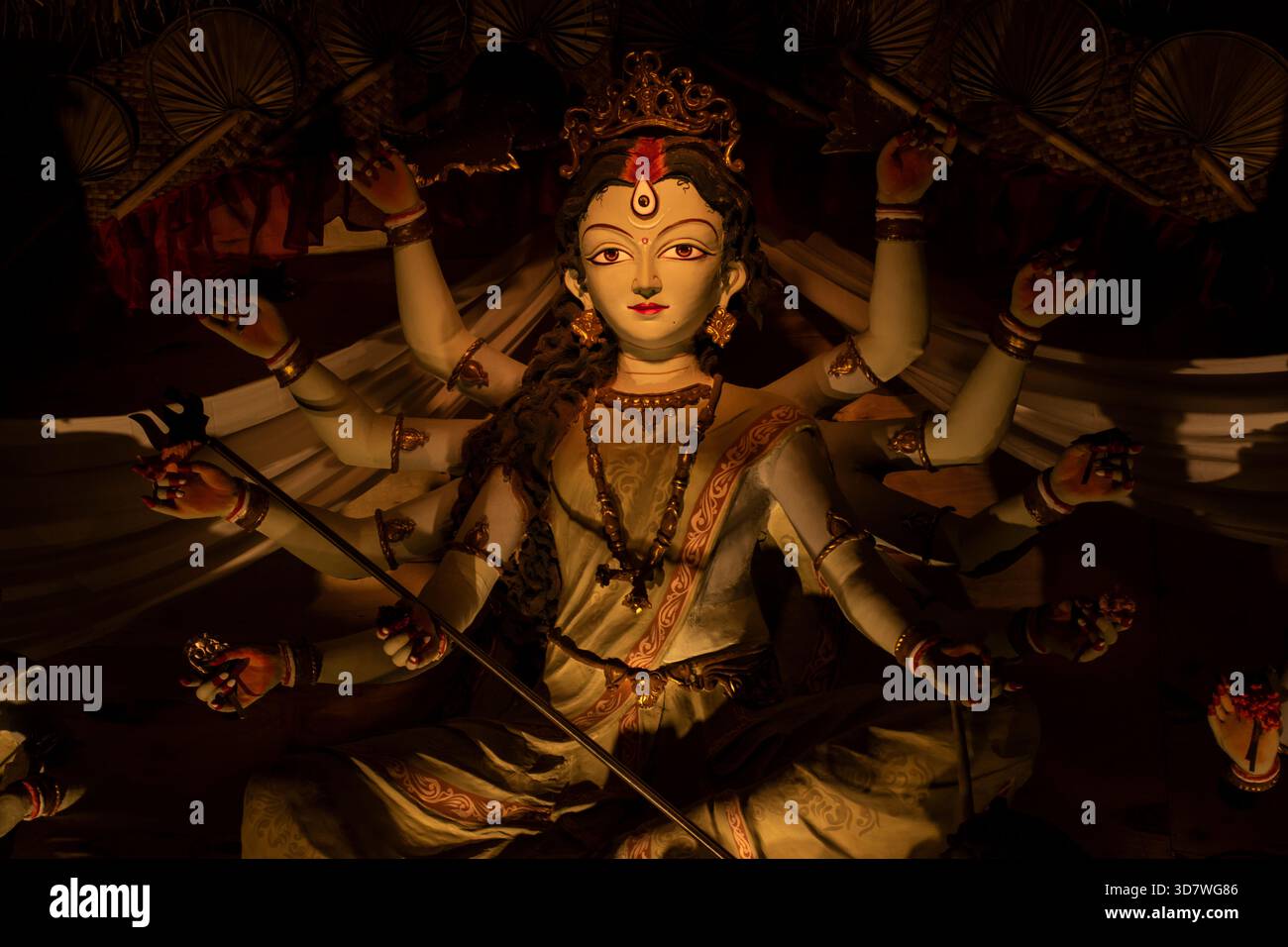 Idol of Goddess Durga in Durga Puja 2025 organized by Satish Babu Lane ...