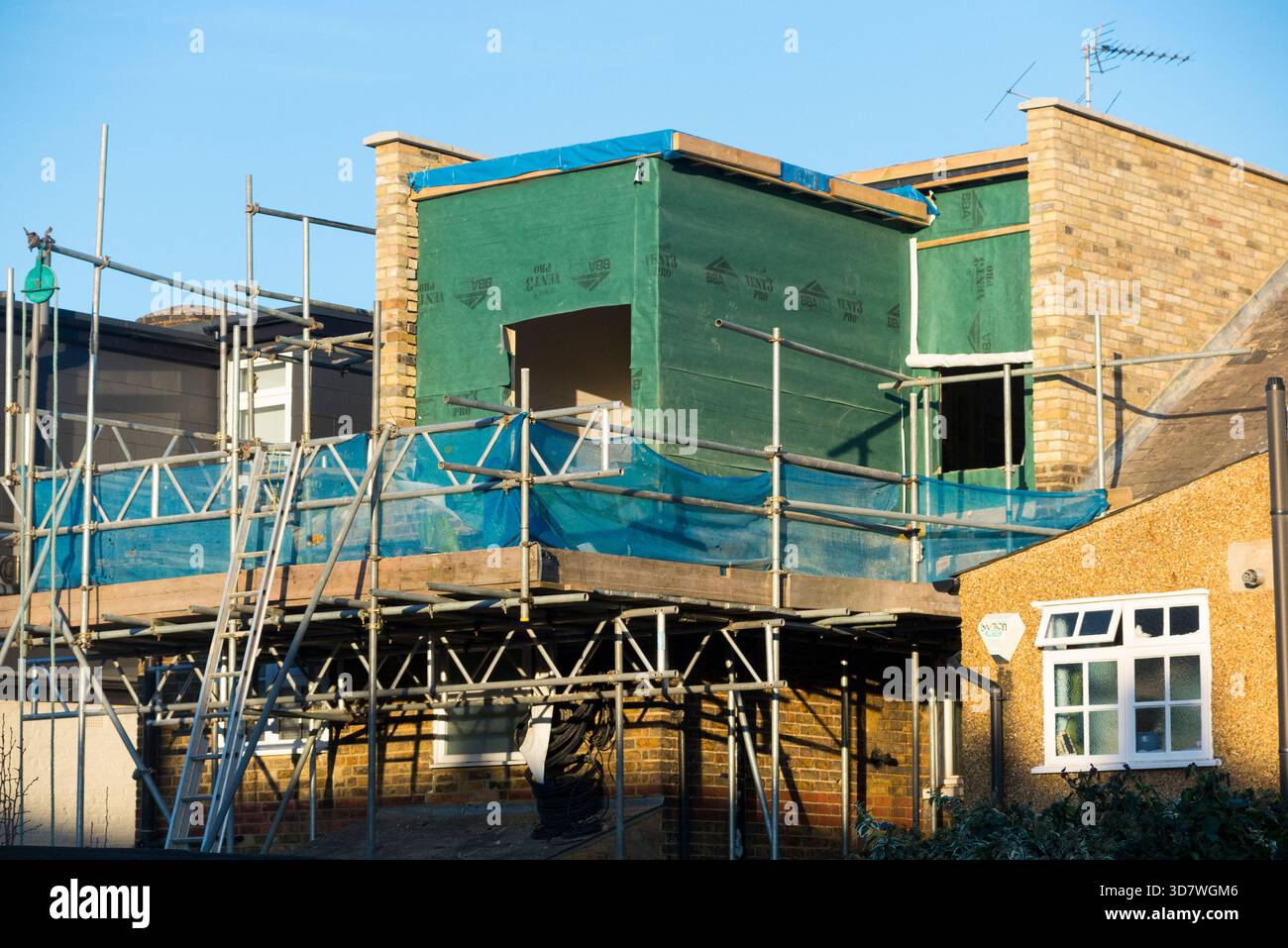 Scaffolding & dormer / dormers / dormas / dorm in process of being ...