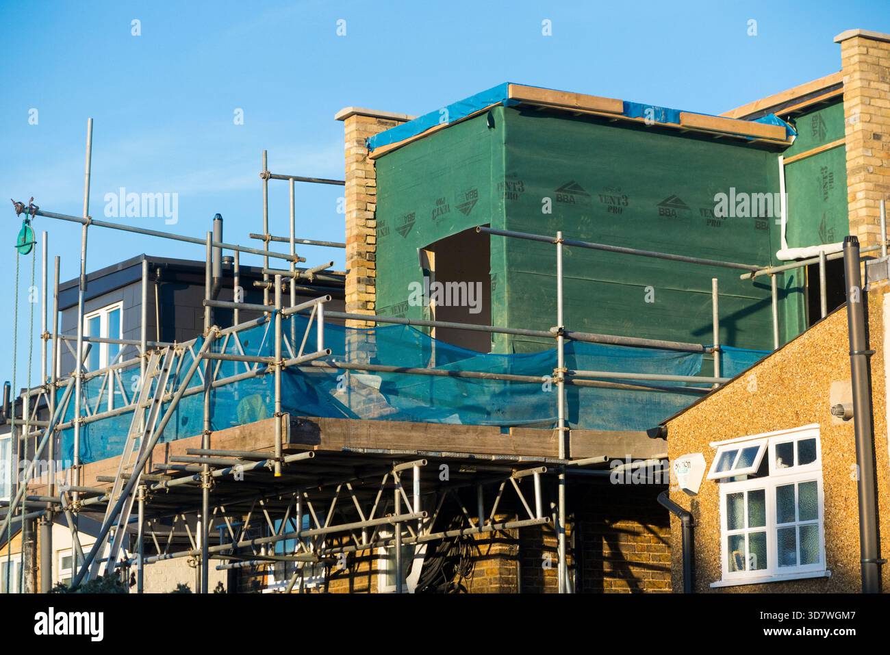Scaffolding & dormer / dormers / dormas / dorm in process of being ...