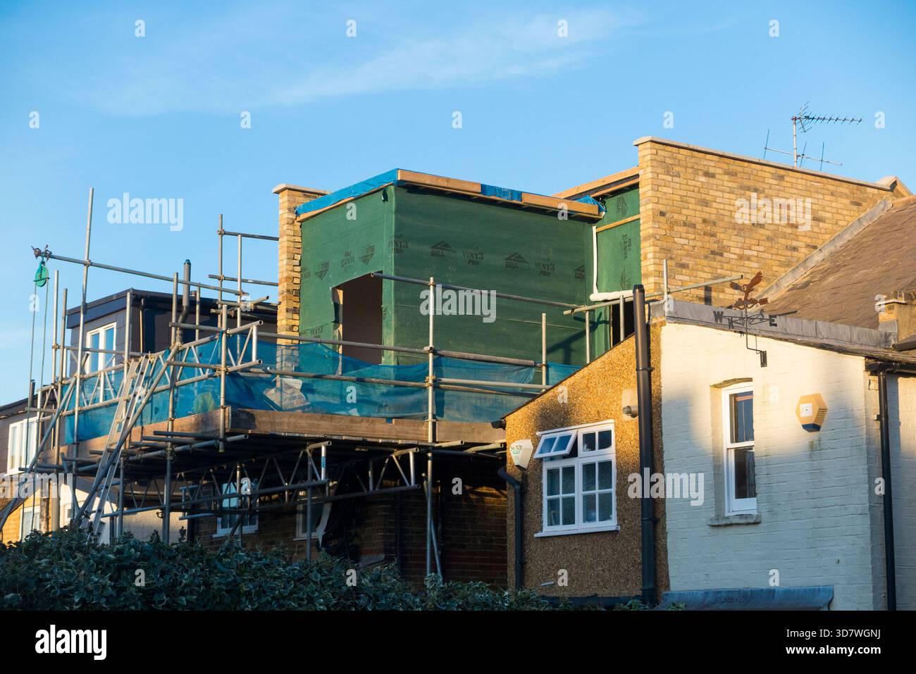 Scaffolding & dormer / dormers / dormas / dorm in process of being ...