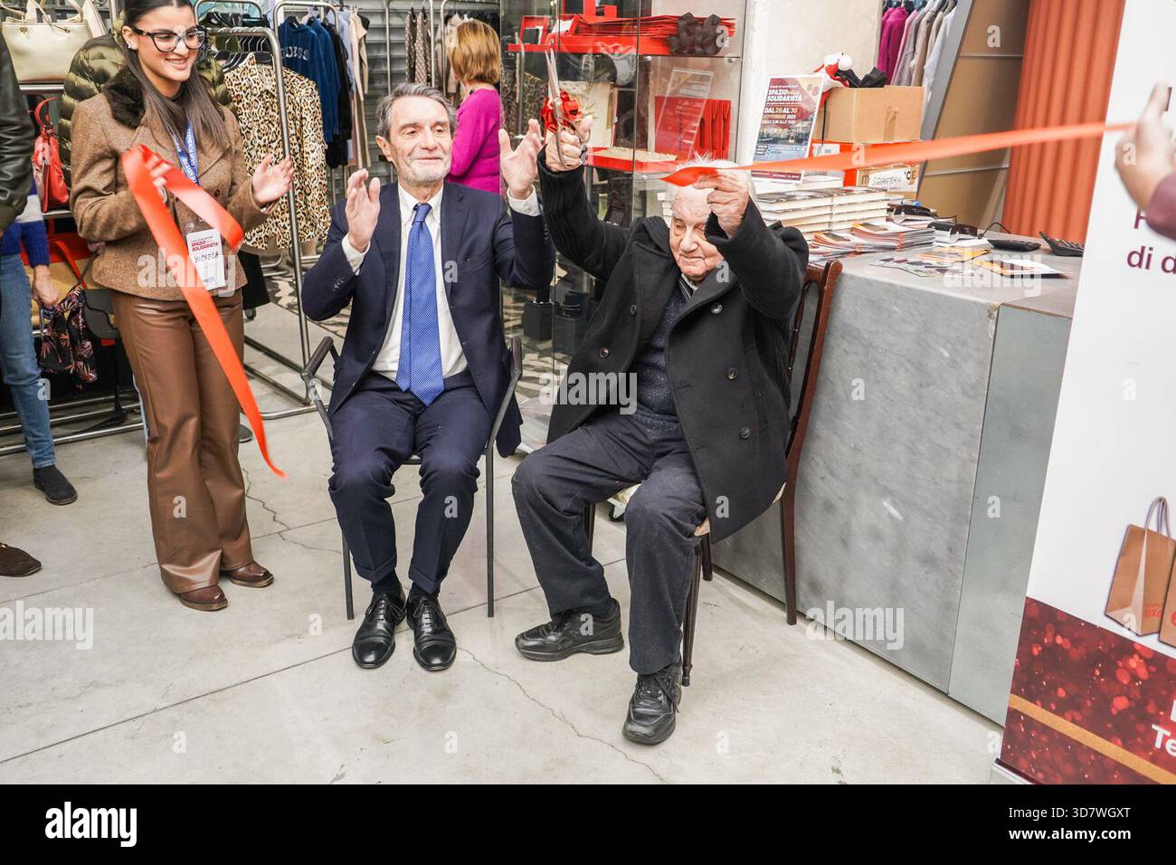 MILAN - Inauguration of Don Antonio Mazzi's "Spazio solidarietà" at the ...