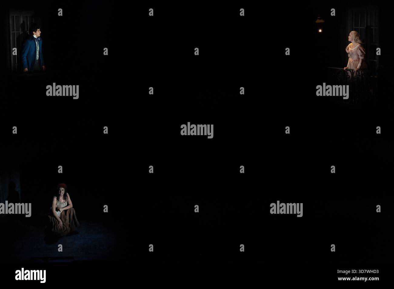 Several actors during the graphic pass of the musical 'Les Miserables ...
