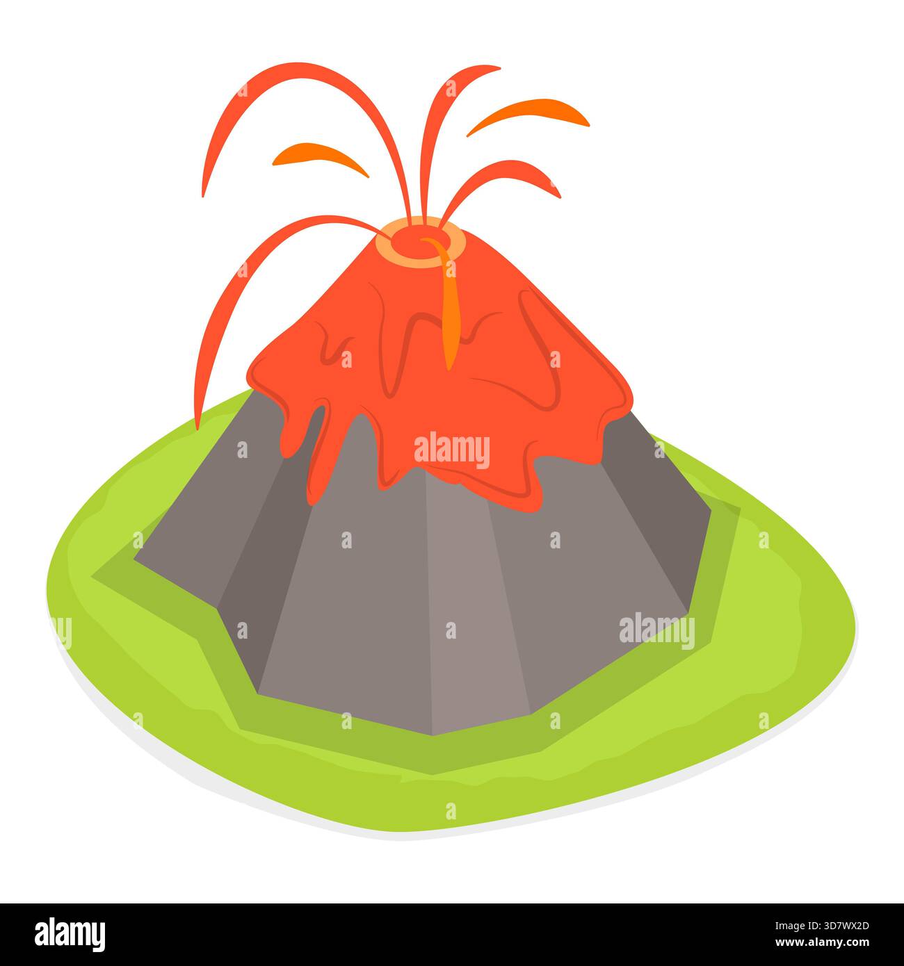 3D Isometric Flat Illustration of Global Warming, Drought, Volcano ...