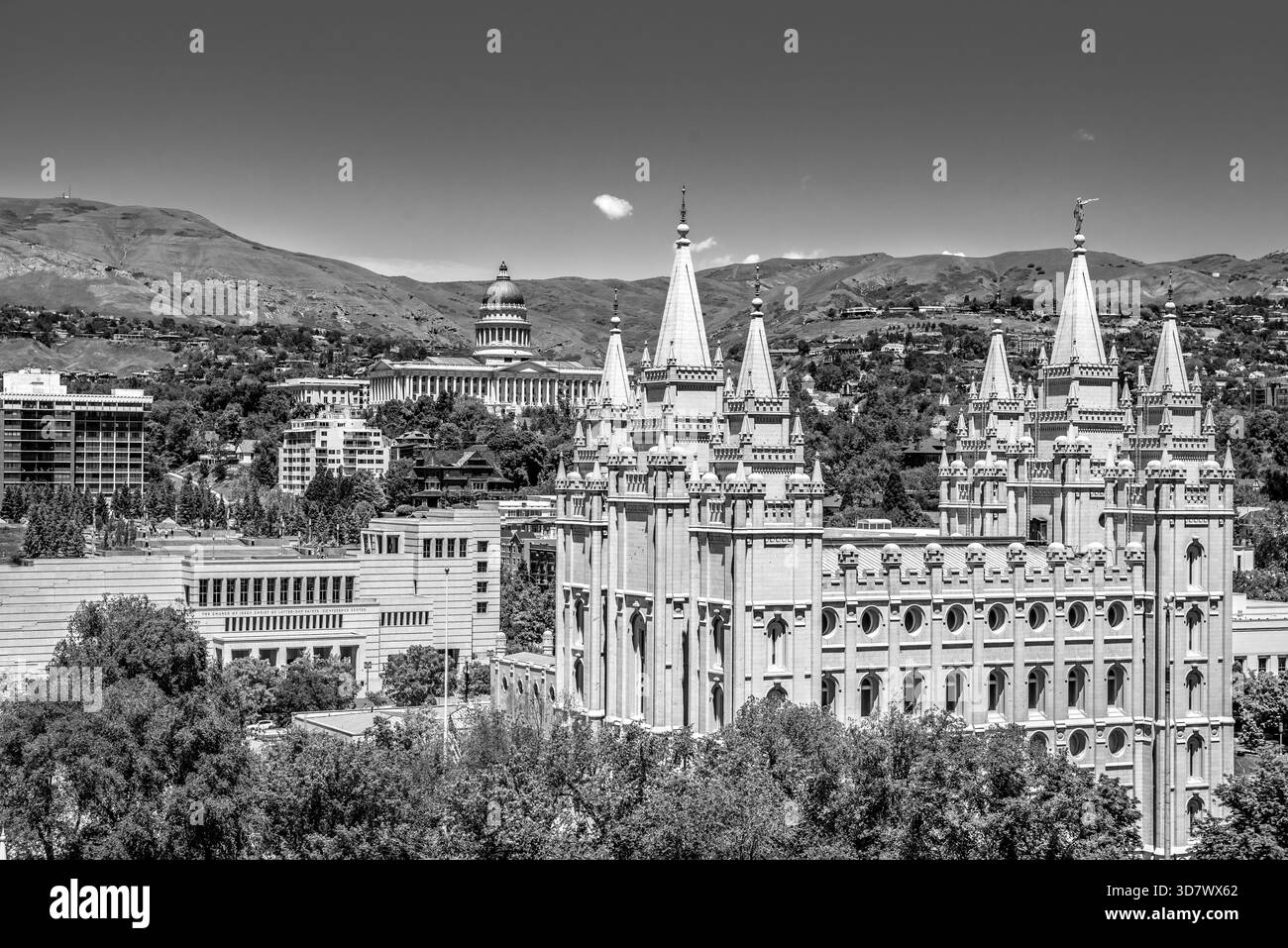 Aerial view historic temple in Black and White Stock Photos & Images ...