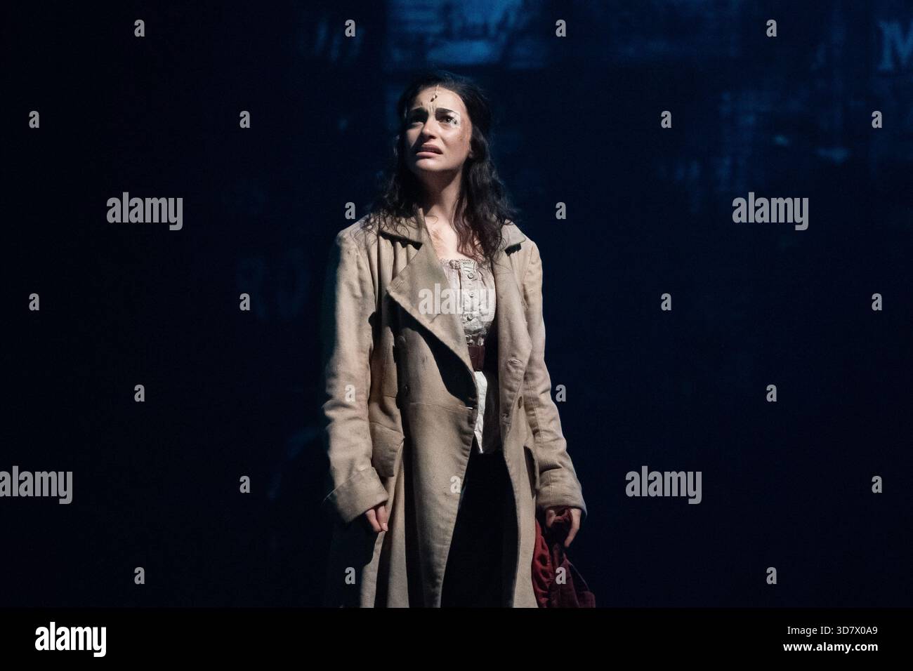 Actors during the presentation of the musical "Los Miserables" at the ...
