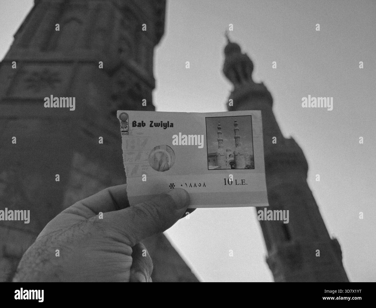 Cairo, Egypt, November 22 2025: The ticket of Bab Zuweila, Bawabat al ...