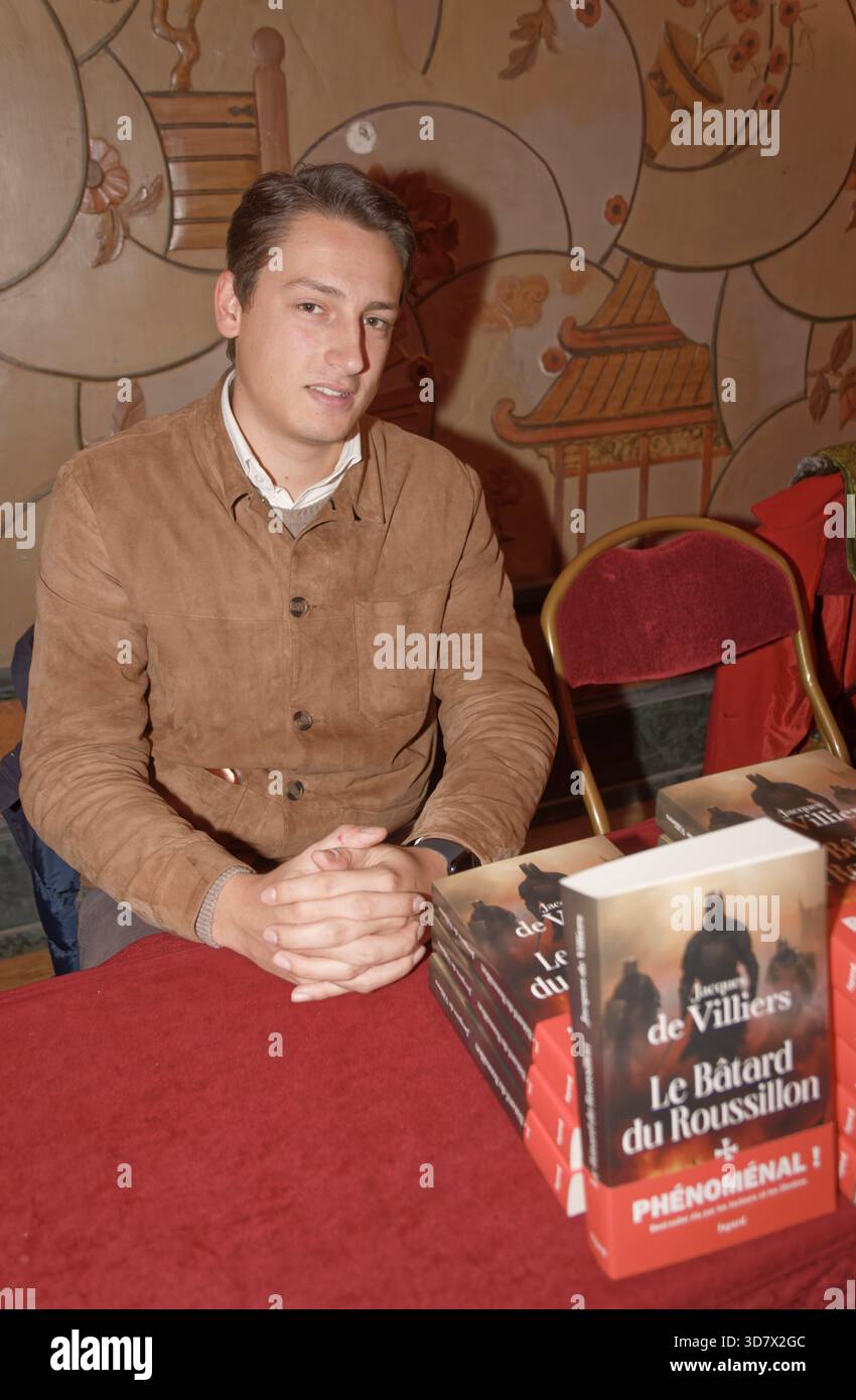 Paris, France. 26th Nov, 2025. Jacques de Villiers presents his book ...