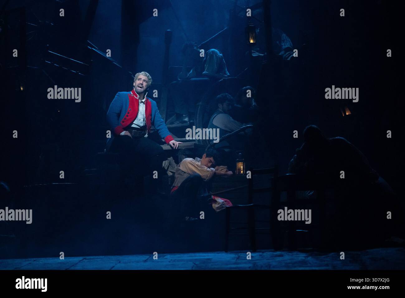 Actors during the presentation of the musical "Los Miserables" at the ...