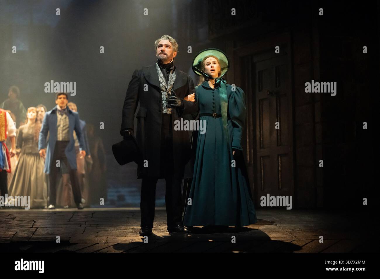 Actors during the presentation of the musical "Los Miserables" at the ...