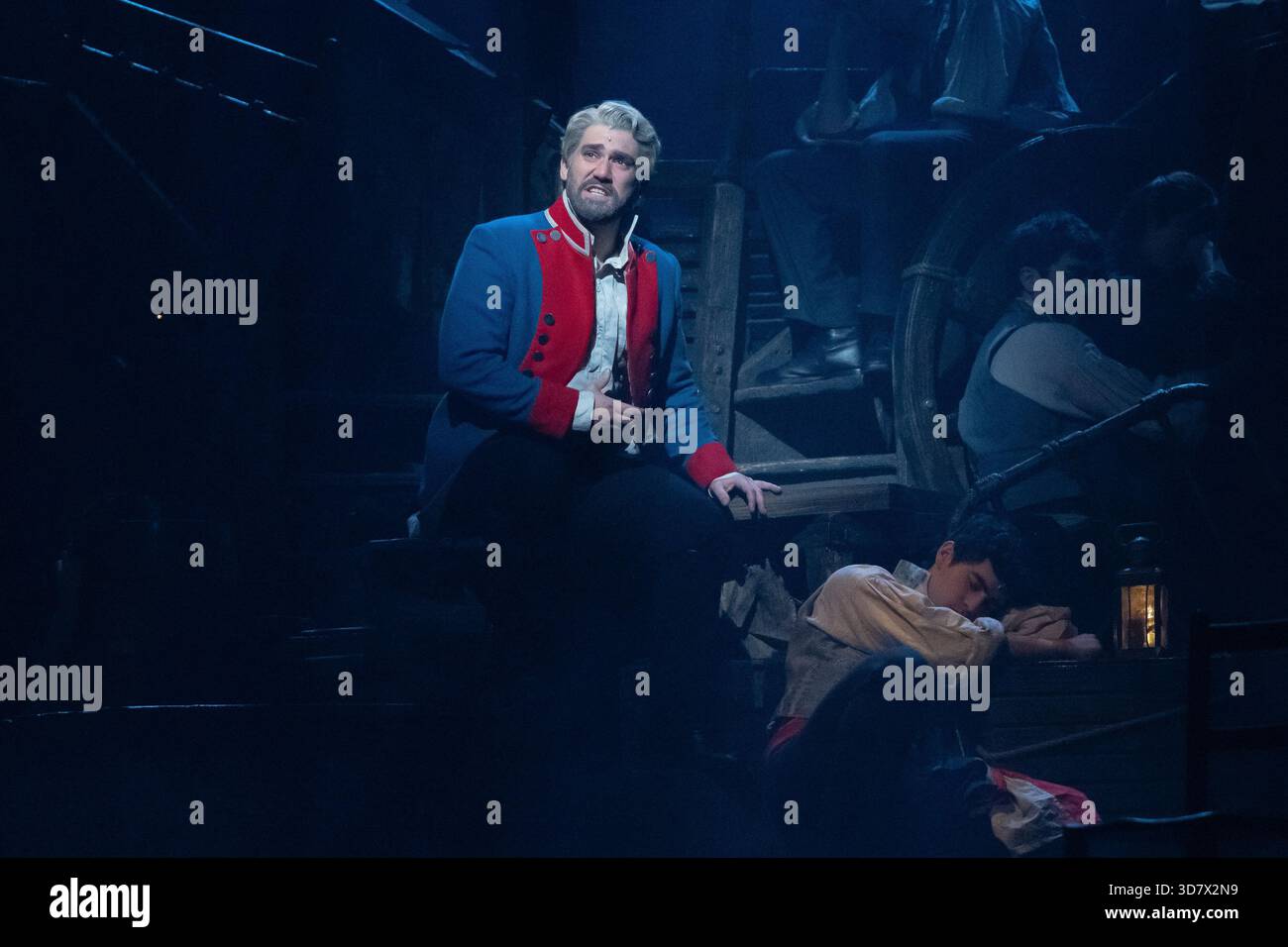 Actors during the presentation of the musical "Los Miserables" at the ...