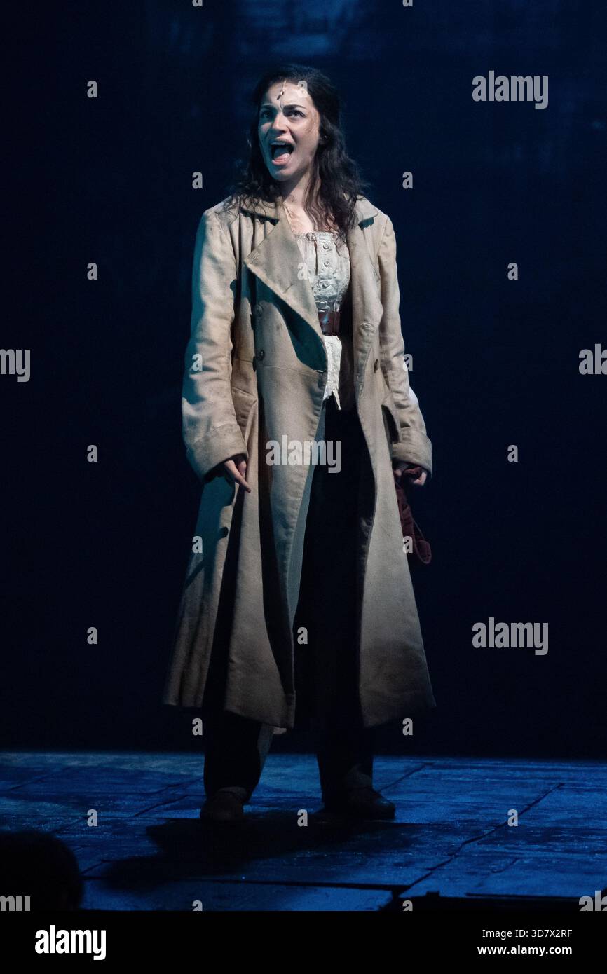 Actors during the presentation of the musical "Los Miserables" at the ...
