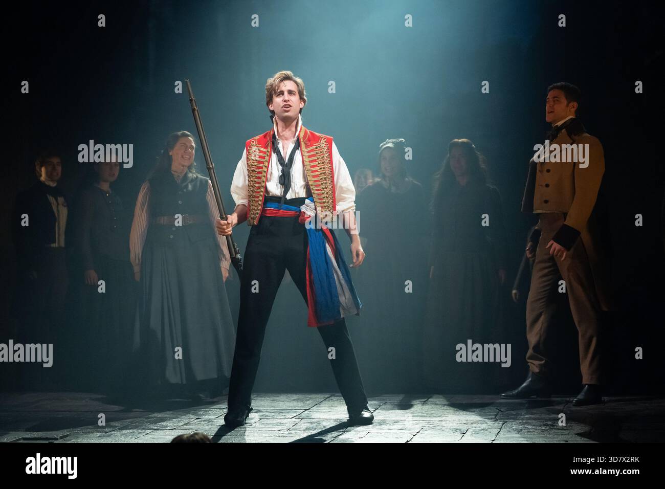 Actors during the presentation of the musical "Los Miserables" at the ...
