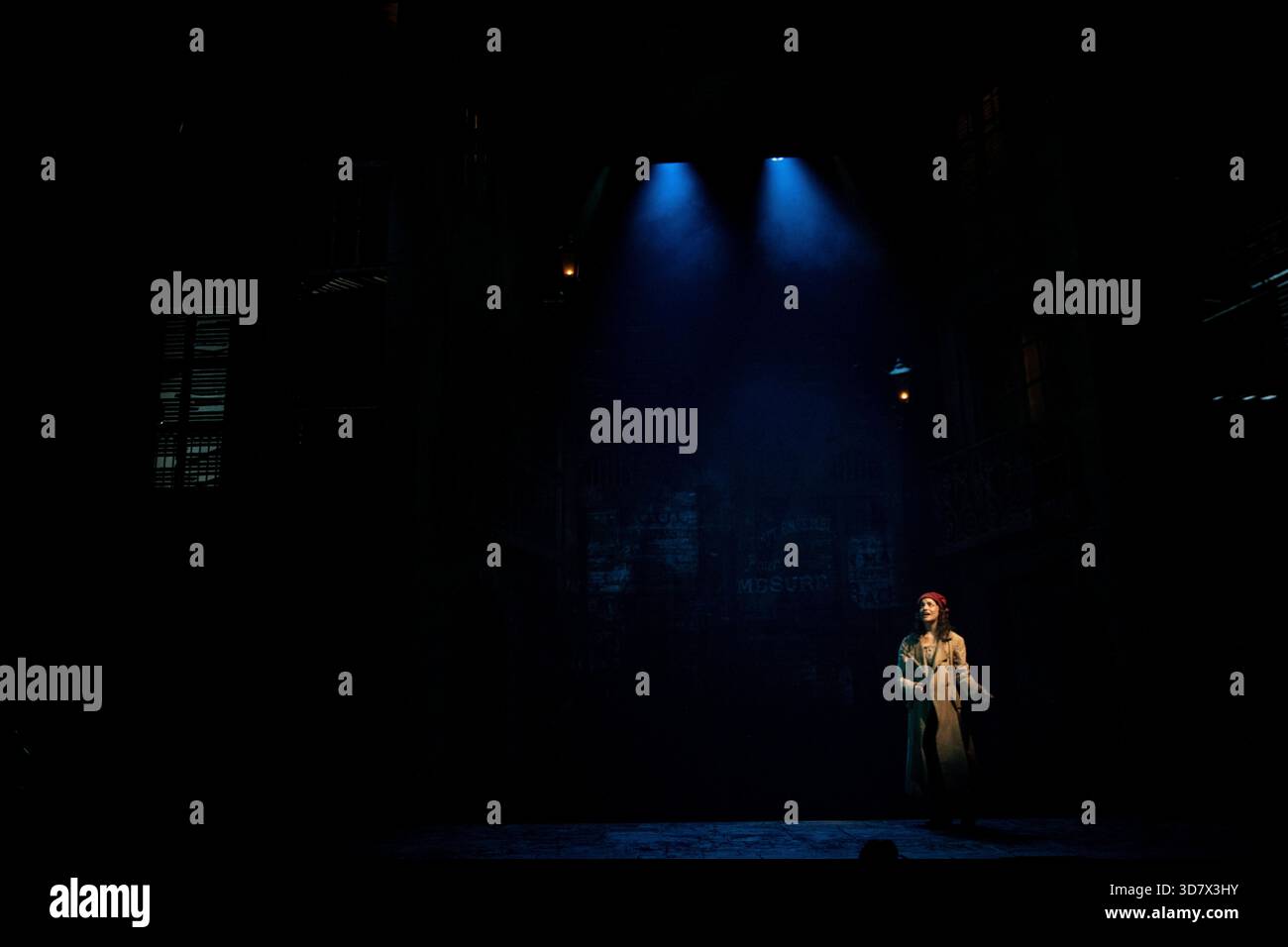 Cast members perform during the press preview of Los Miserables, el ...