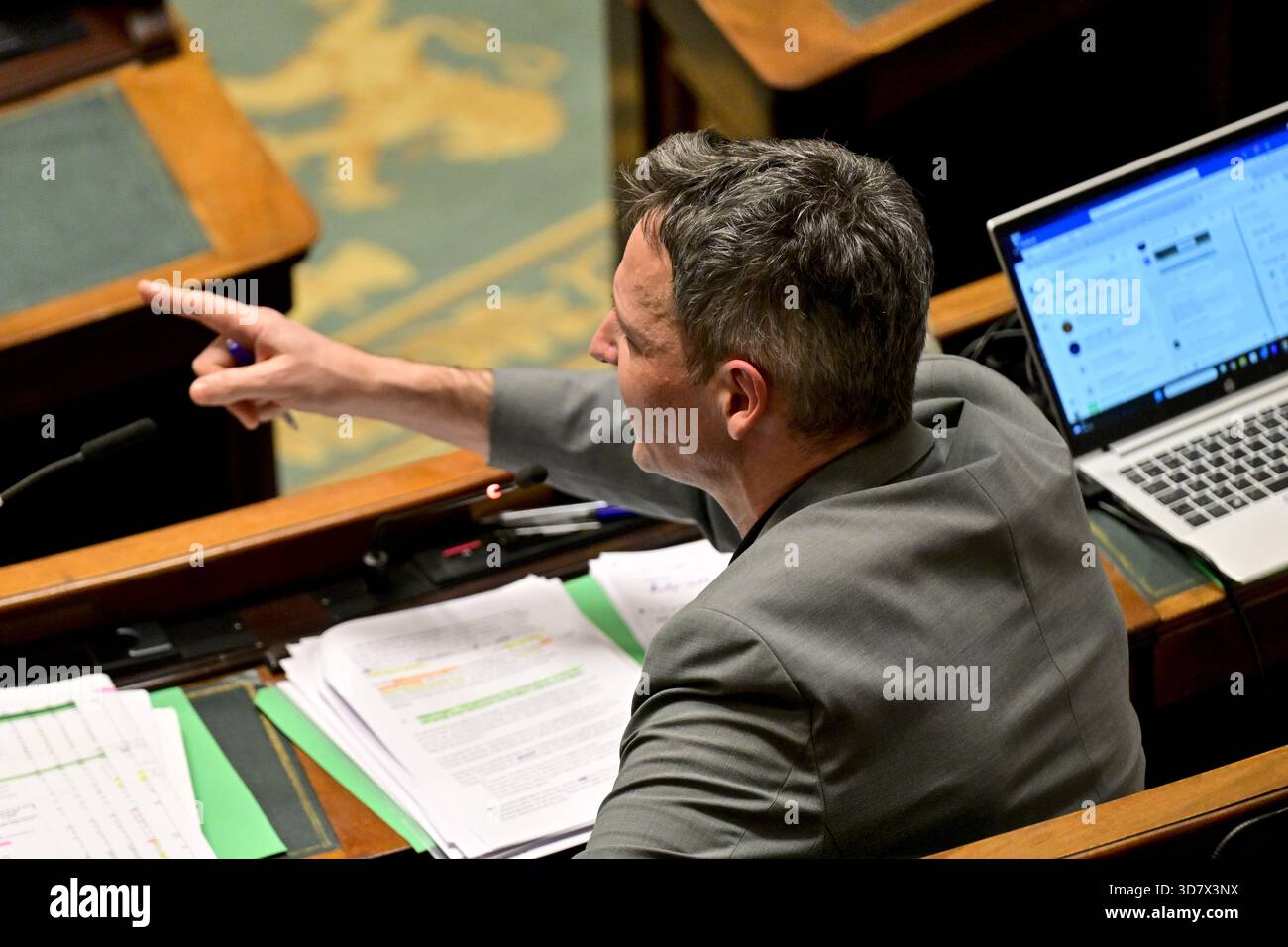 PVDA's Kim De Witte pictured during a plenary session of the Chamber at ...