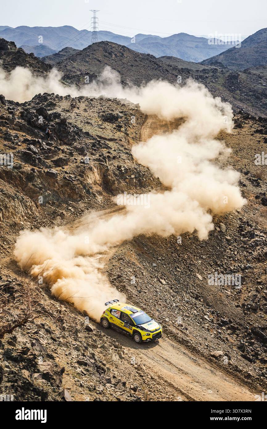 30 Pablo SARRAZIN, Geoffrey COMBE, Citroen C3 Rally2, action during the ...