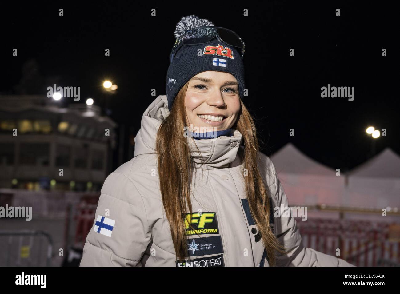 Finnish skier Jasmi Joensuu before the start of the FIS World Cup Ruka ...
