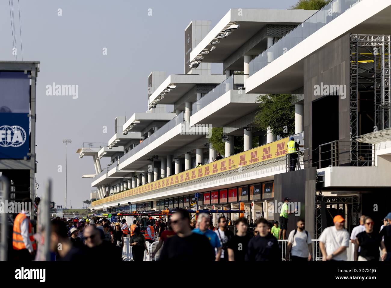 DOHA - The pit lane at the Lusail International Circuit, in the run-up ...