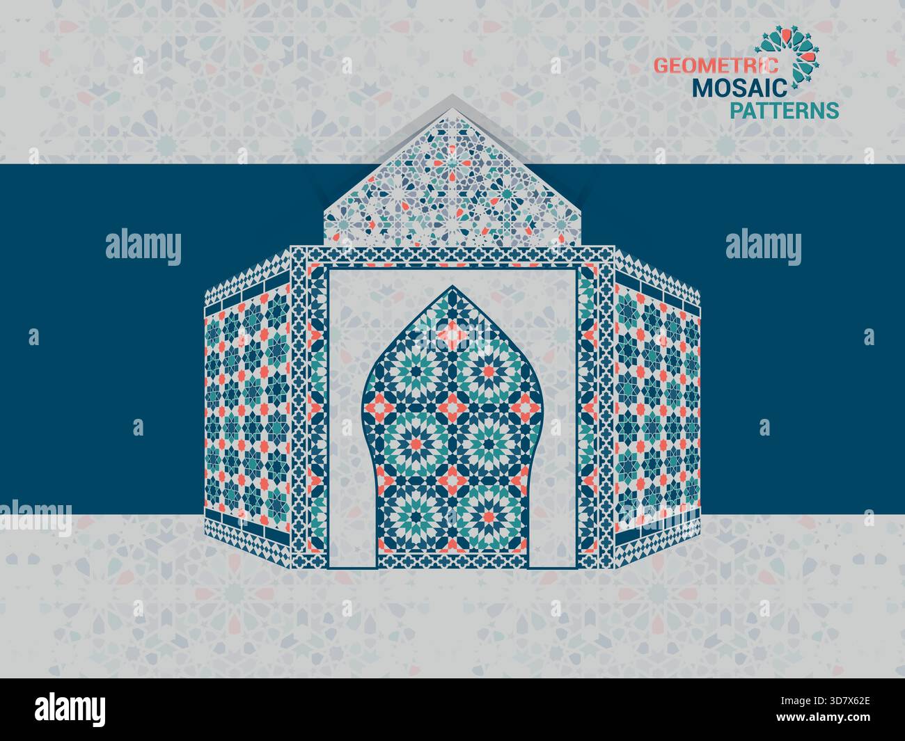 Geometric Mosaic Arch Gateway With Intricate Tile Patterns And Islamic ...