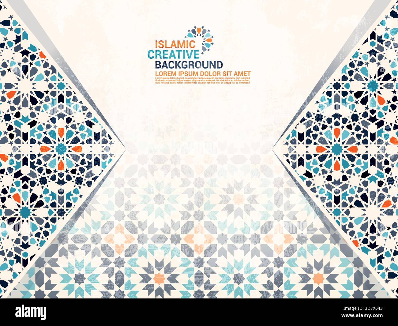 Minimal Islamic Abstract Background with Colorful Tile Borders - Modern ...