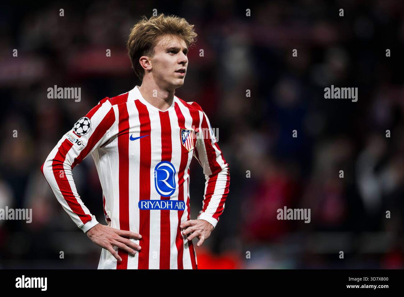 Pablo Barrios of Club Atletico de Madrid looks on during the UEFA ...