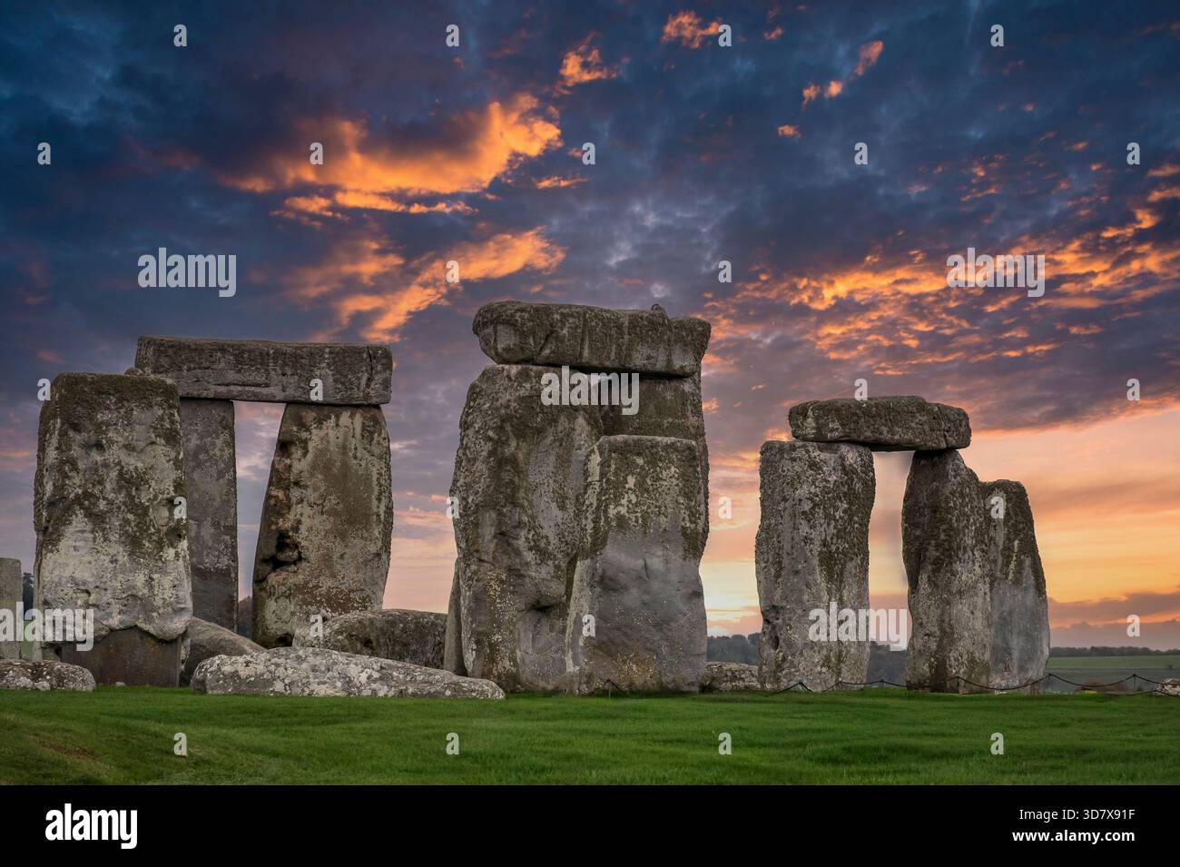 The image is of the ancient 4500 year old Neolithic stone circle of ...