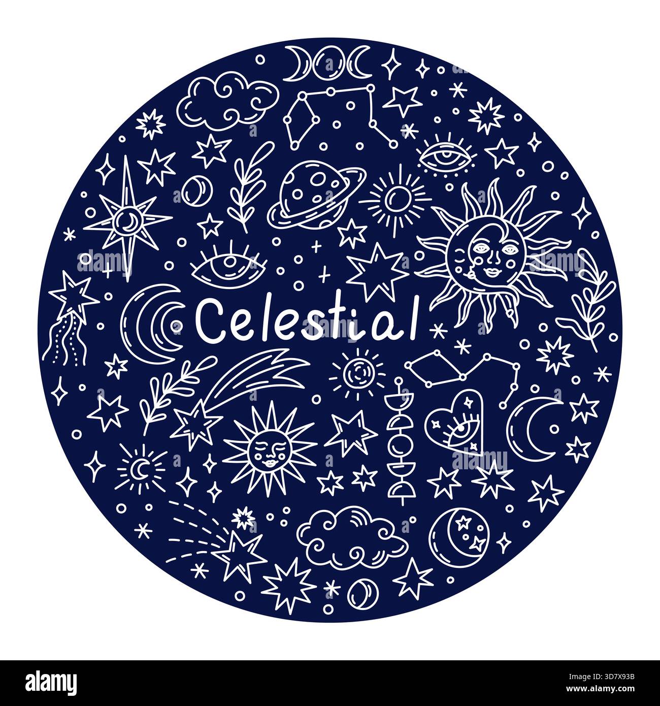 Sun moon cloud on Stock Vector Images - Alamy