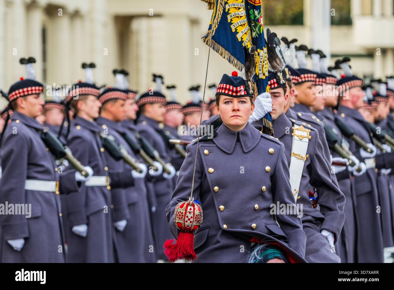 London, UK. 27 Nov 2025. A femail officer at an inspection at ...