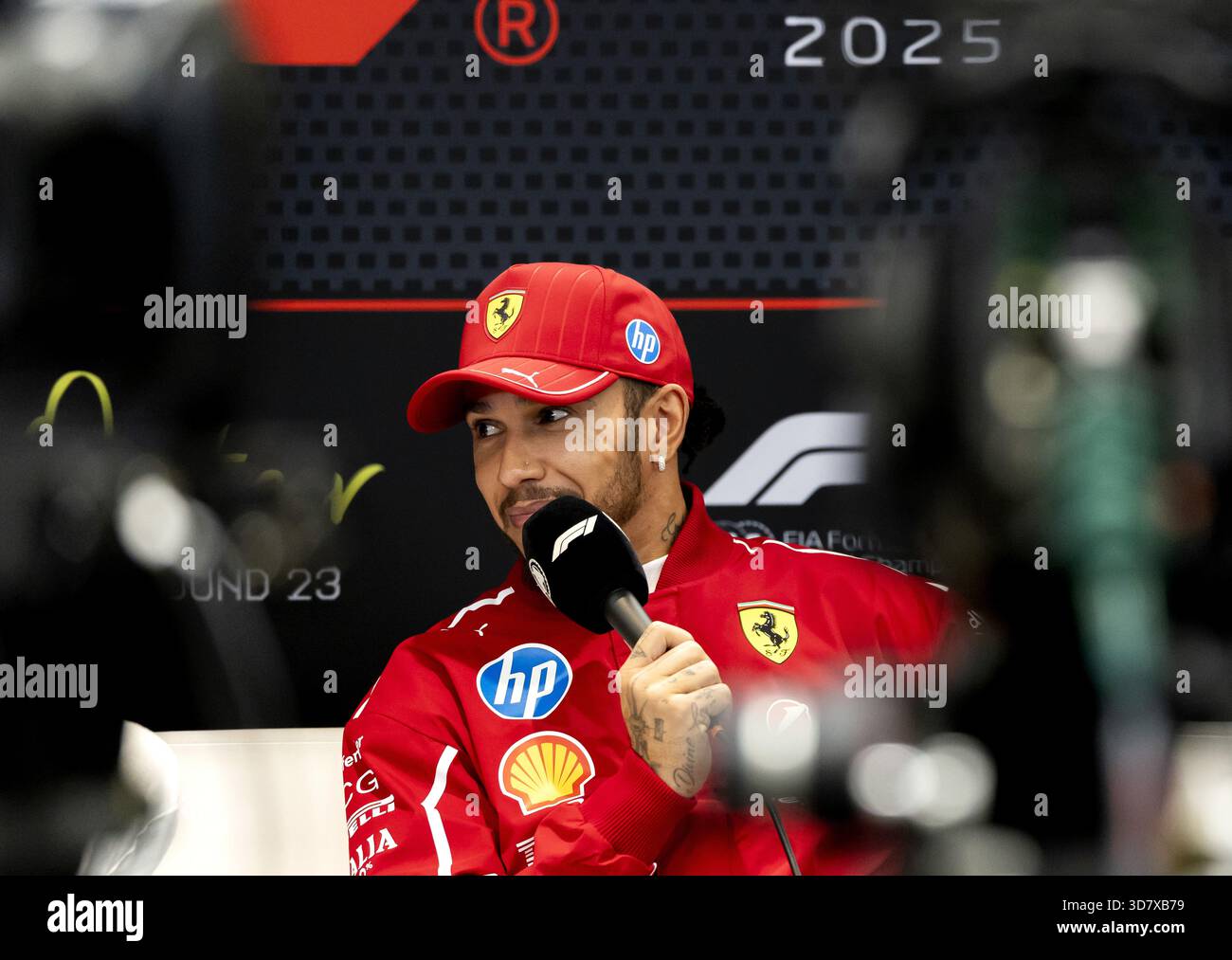 DOHA - Lewis Hamilton (Ferrari) is interviewed at the Lusail ...