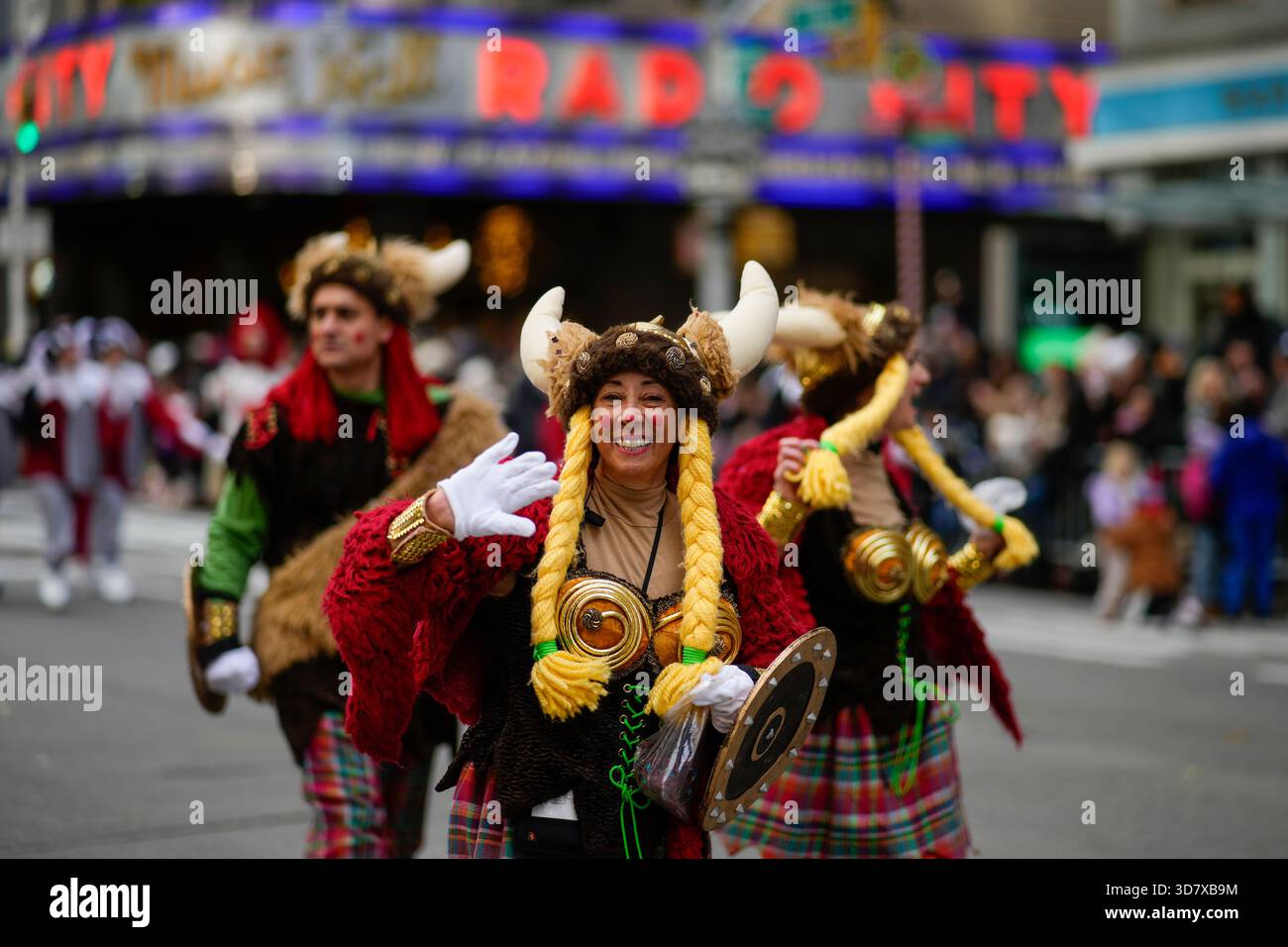 Viking clowns walk down Sixth Avenue during the Macy's Thanksgiving Day ...