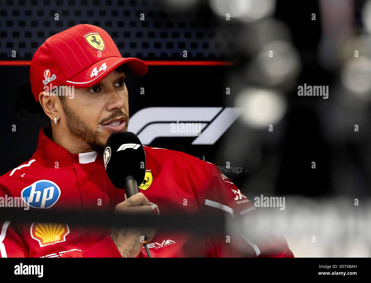 DOHA - Lewis Hamilton (Ferrari) is interviewed at the Lusail ...