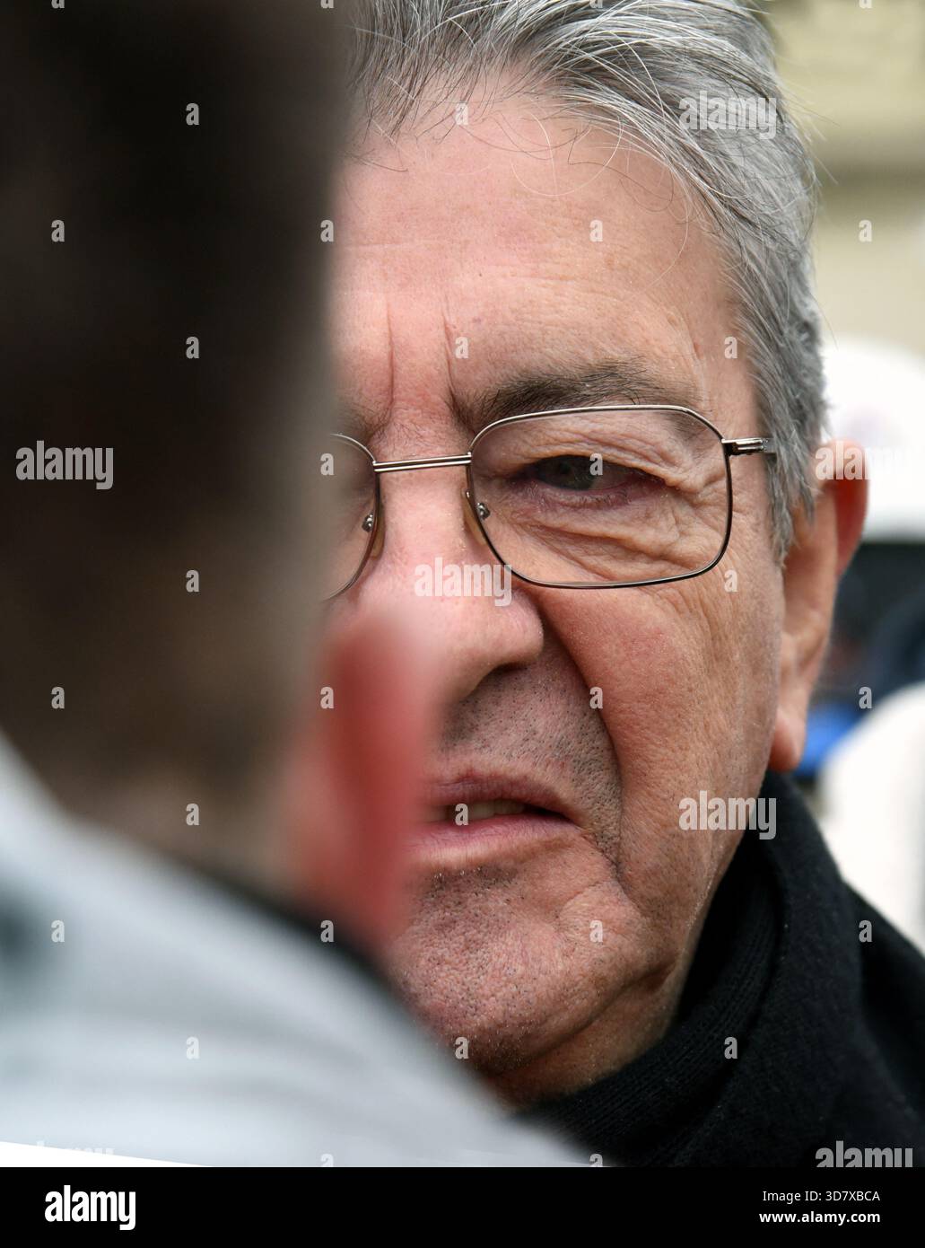 Jean-Luc Melenchon during the ArcelorMittal rally in front of the ...