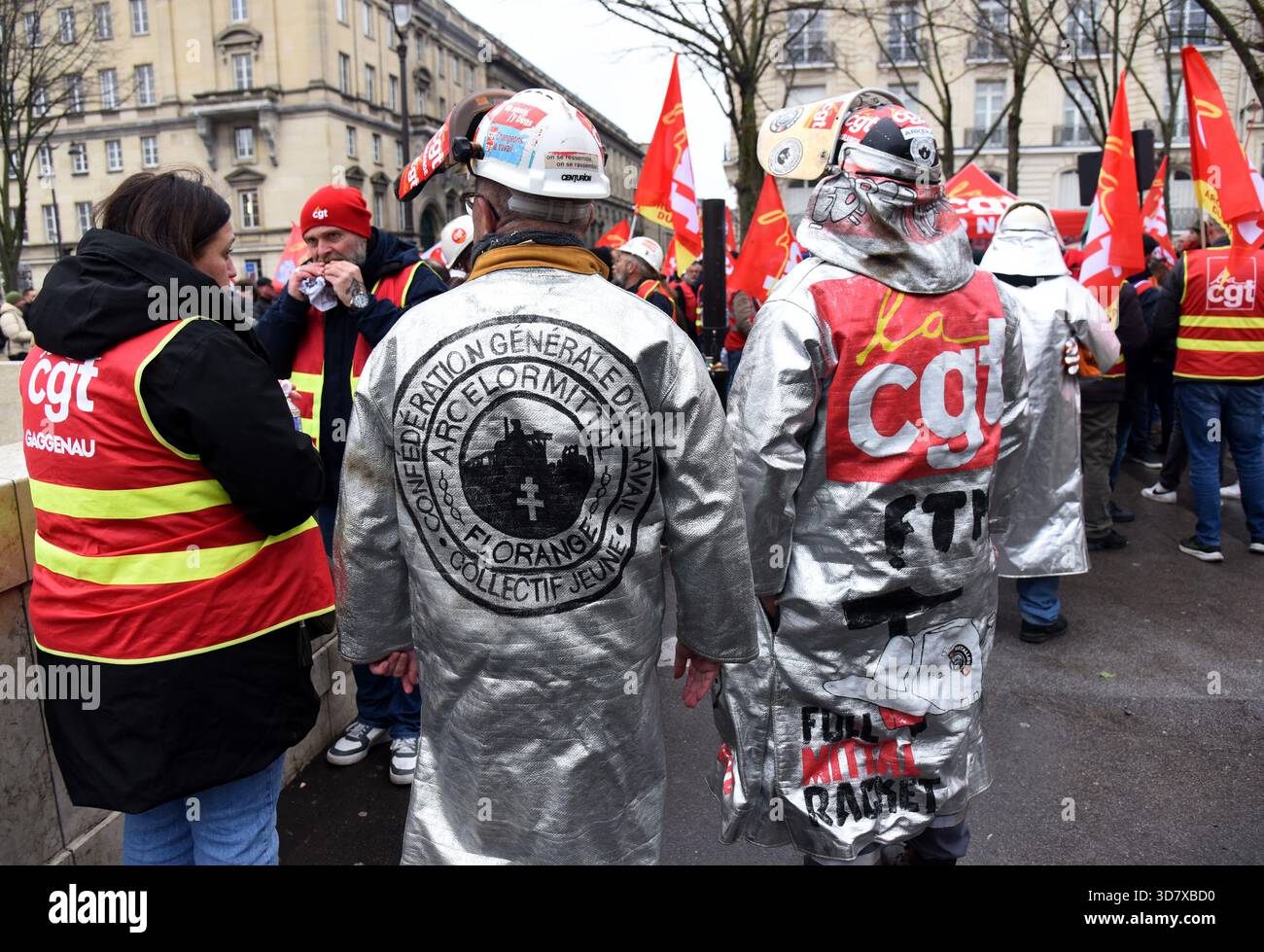 ArcelorMittal rally in front of the National Assembly in Paris, France ...