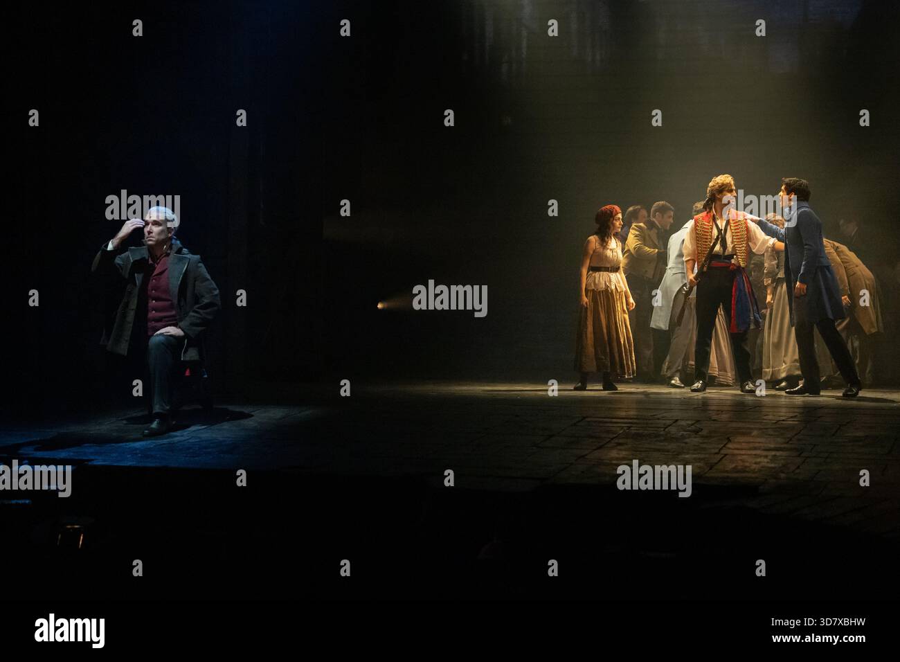 Several actors during the graphic pass of the musical 'Les Miserables ...