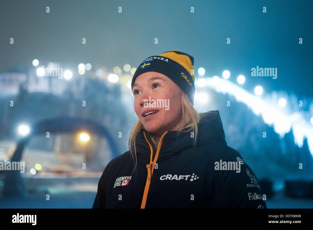 Ruka, Finland 20251127. Jonna Sundling at a Swedish press conference ...