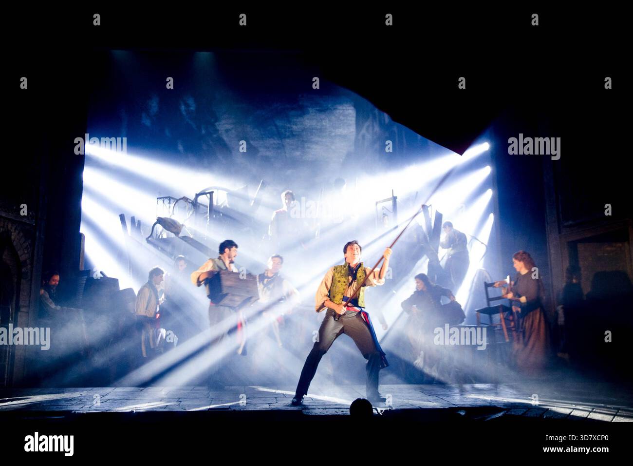 Madrid, Spain. 27th Nov, 2025. Cast members perform during a press ...