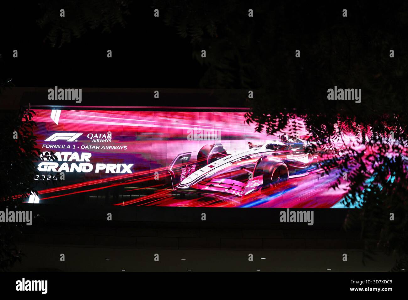 Circuit atmosphere - Qatar Grand Prix banner. 27.11.2025. Formula 1 ...