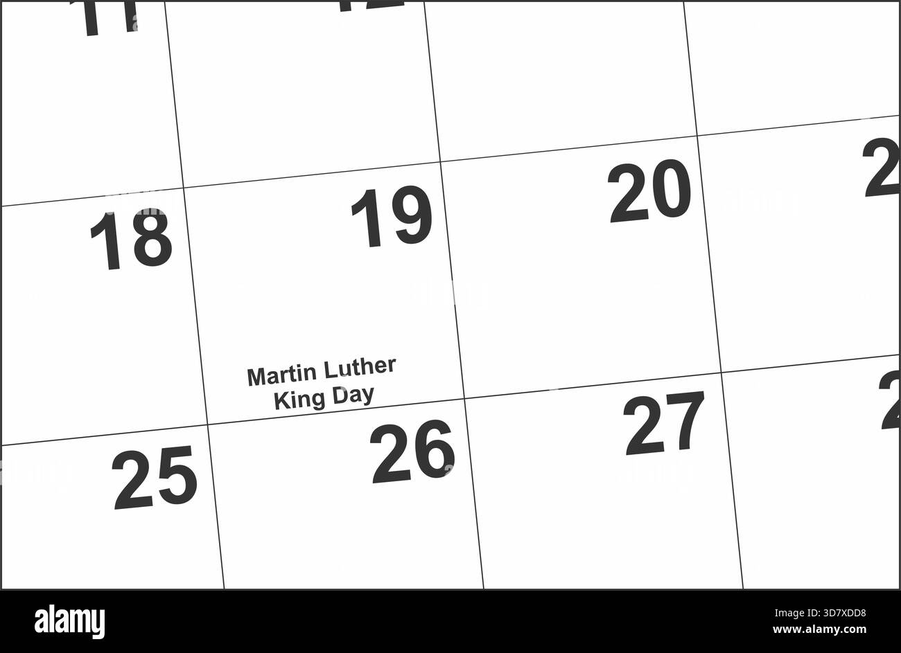 January 2026 calendar detail Black and White Stock Photos & Images - Alamy
